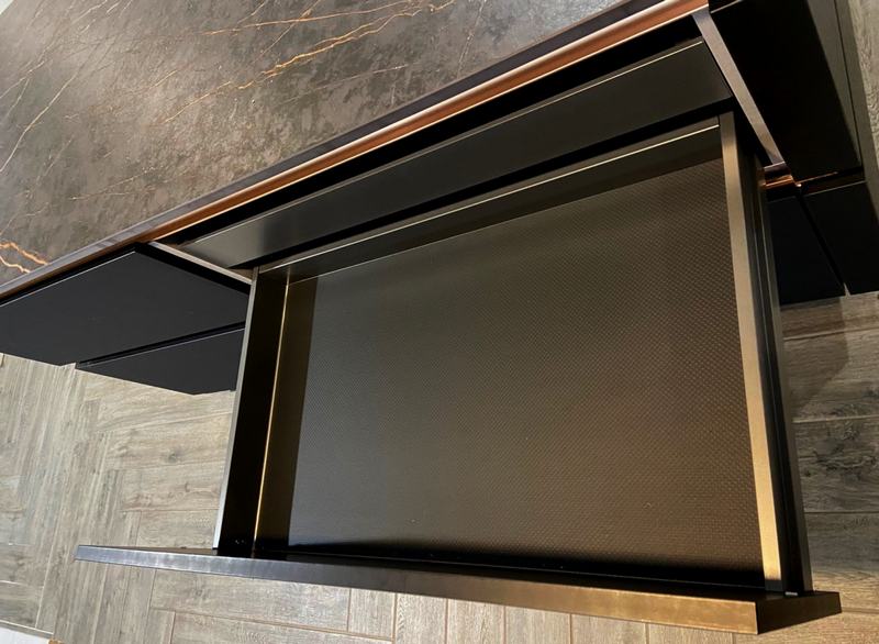 Ex Display Stormer Matte Black & Copper Band Island + Dekton Worktop ...