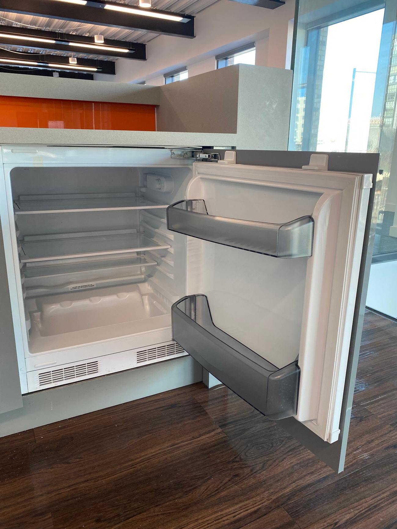 Grey High Gloss Handleless Utility - Office Kitchen Island - 3831989 ...