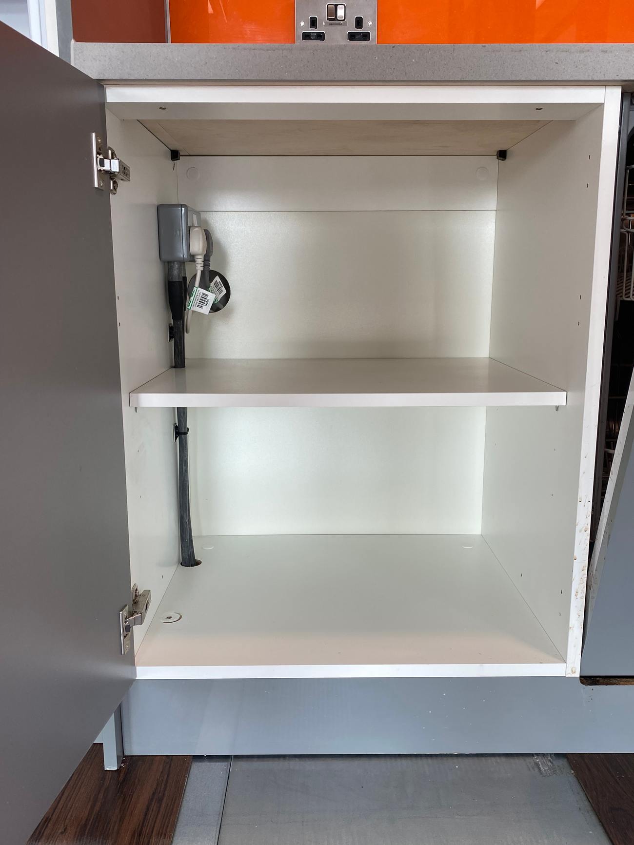Large Grey Handleless High Gloss Utility - Office Kitchen - 3831990 ...