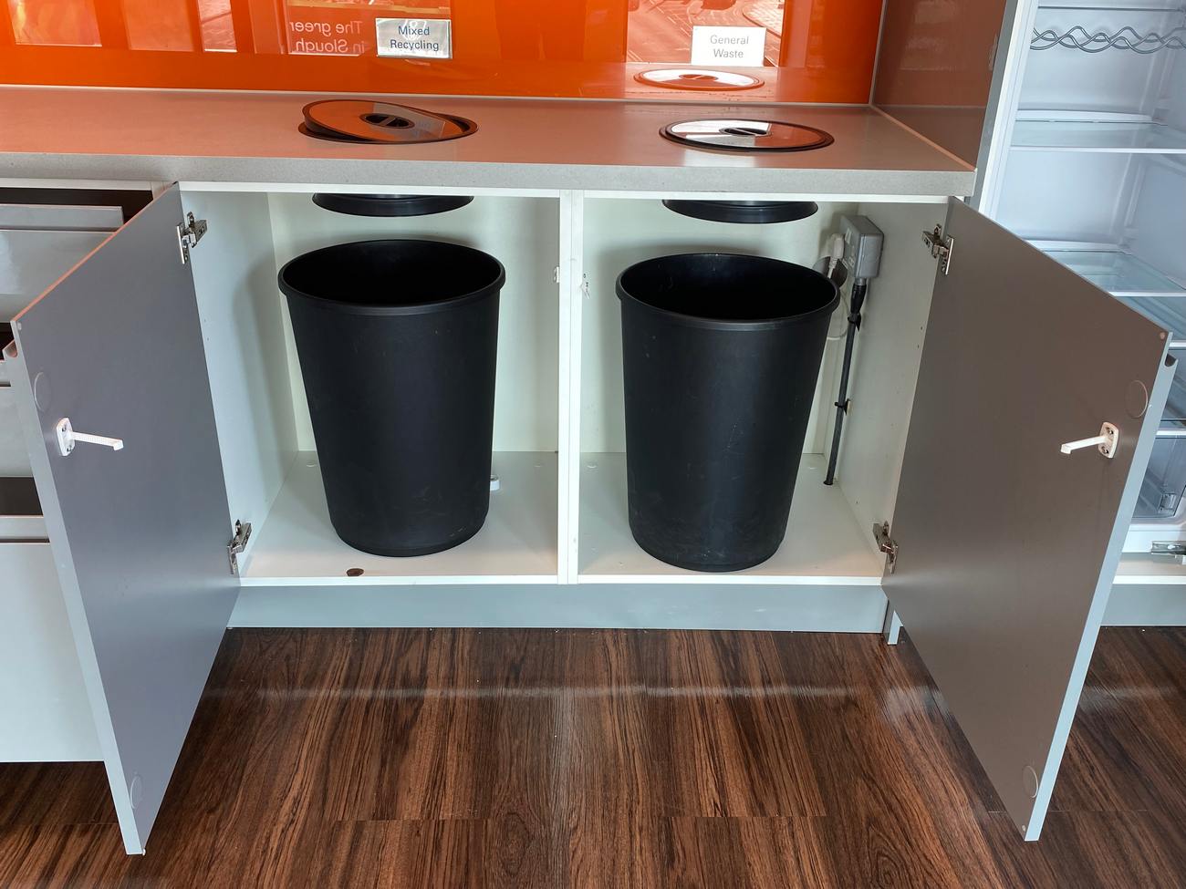 Large Grey Handleless High Gloss Utility - Office Kitchen - 3831990 ...