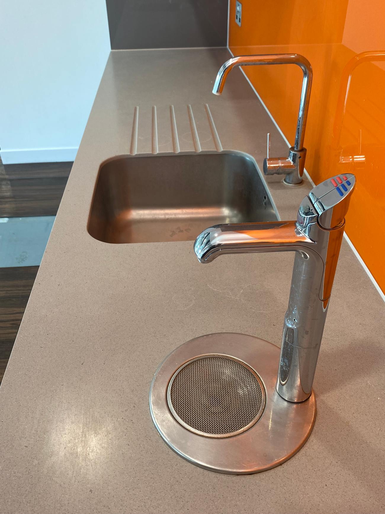Large Grey Handleless High Gloss Utility - Office Kitchen - 3831990 ...