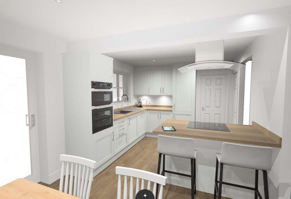 New Boxed Howdens Witney Dove Grey Shaker Kitchen & Peninsular ...