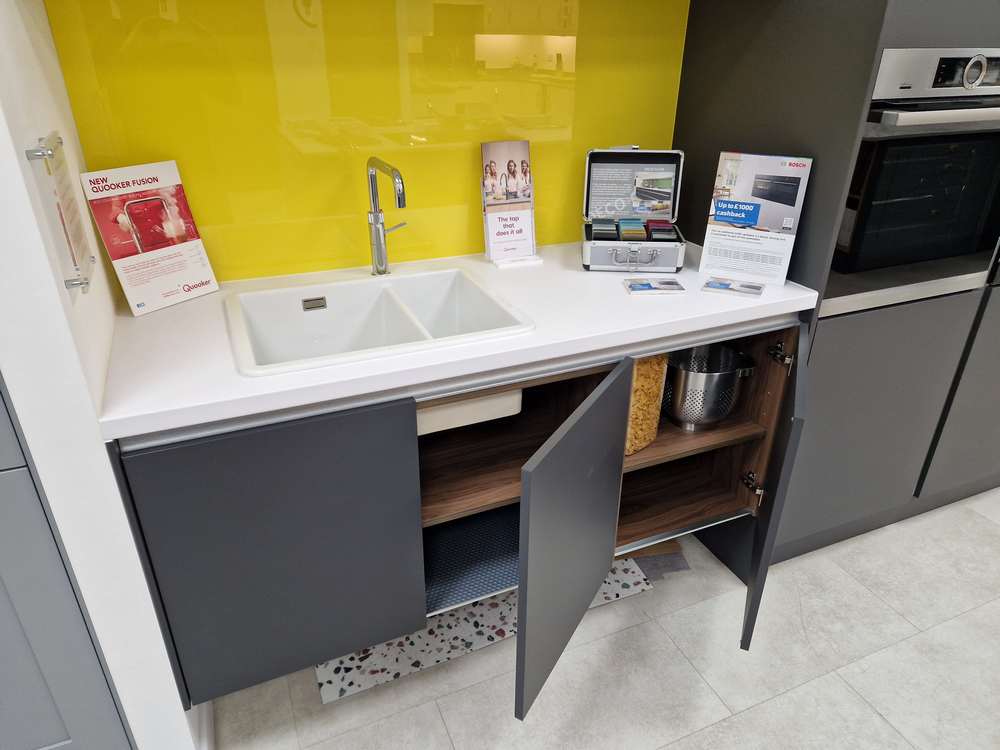 Ex Display Masterclass H-Line Anthracite - White Kitchen & Island ...