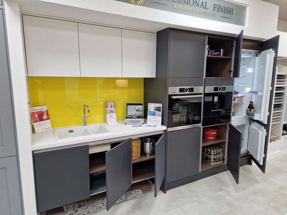 Ex Display Masterclass H-Line Anthracite - White Kitchen & Island ...