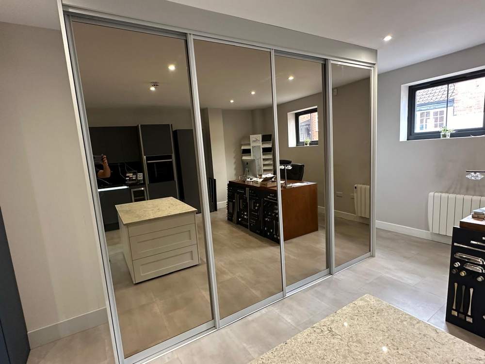 Ex Display Wolds Full Height Wardrobe with Tinted Sliding Mirrored ...