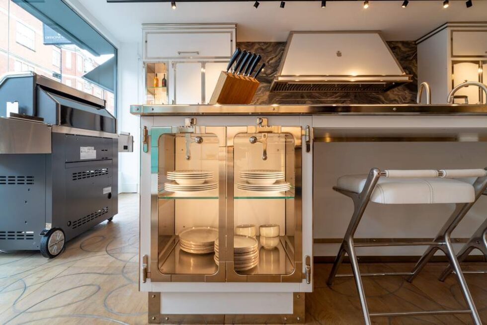 Ex Display Officine Gullo White Opaco Kitchen with Pantry & Island ...