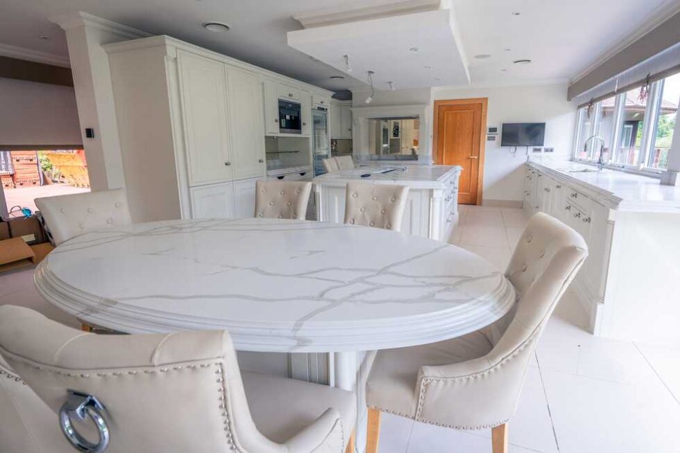 Ivory Shaker Kitchen with Large Matching Island and Dining Table ...
