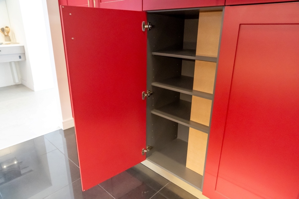 Ex Display Kesseler Red Shaker Pocket Door Utility, Larder & Coffee ...