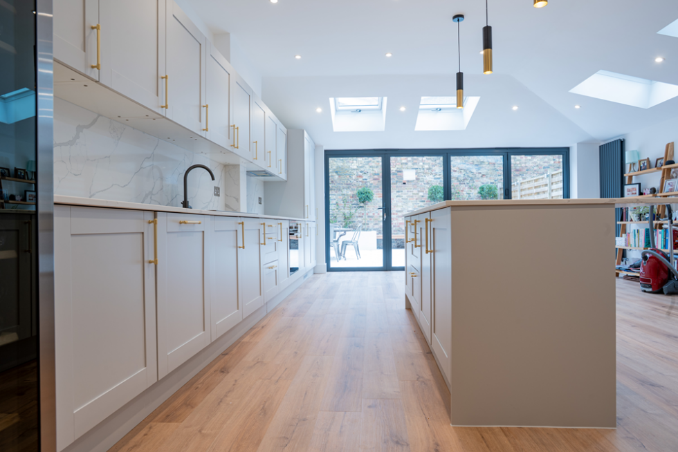 Stone Grey Shaker Kitchen with Matching Island - 3833330 | Used Kitchen Hub