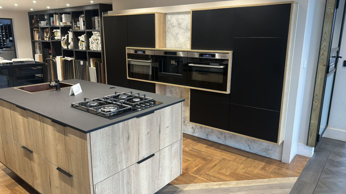 Ex-Display Kuhlmann Black Matt and Oak Kitchen with Island - 3833389 ...