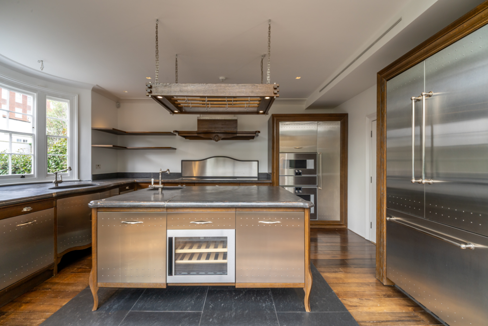 Luxury Marchi Walnut and Stainless Steel Kitchen with Island - 3833360 ...