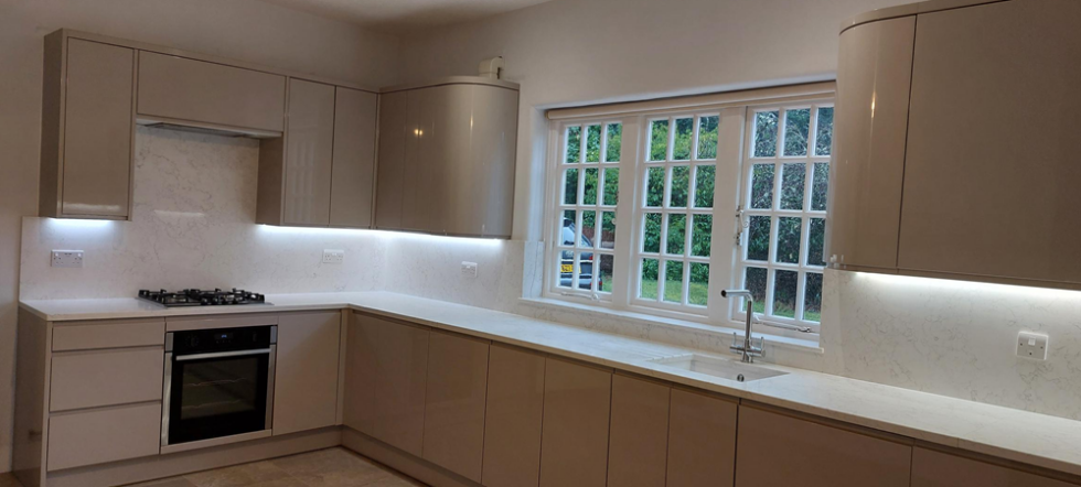 Wren Infinity Plus Cashmere Gloss Kitchen and Utility Room - 3833347 ...