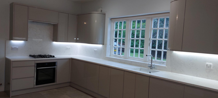 Wren Infinity Plus Cashmere Gloss Kitchen and Utility Room - 3833347 ...