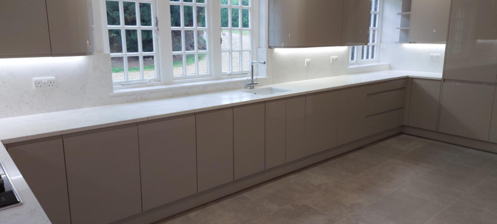 Wren Infinity Plus Cashmere Gloss Kitchen and Utility Room - 3833347 ...